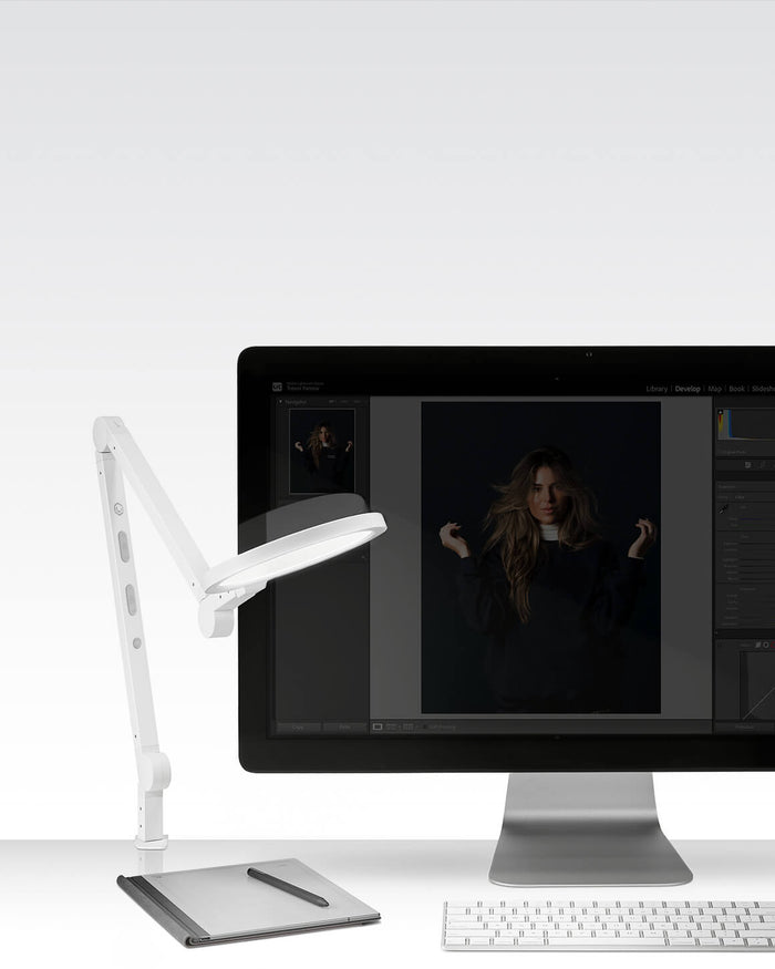 Edge Light 2.0 White LED Desk Lamp - Task & Video Stream Lighting