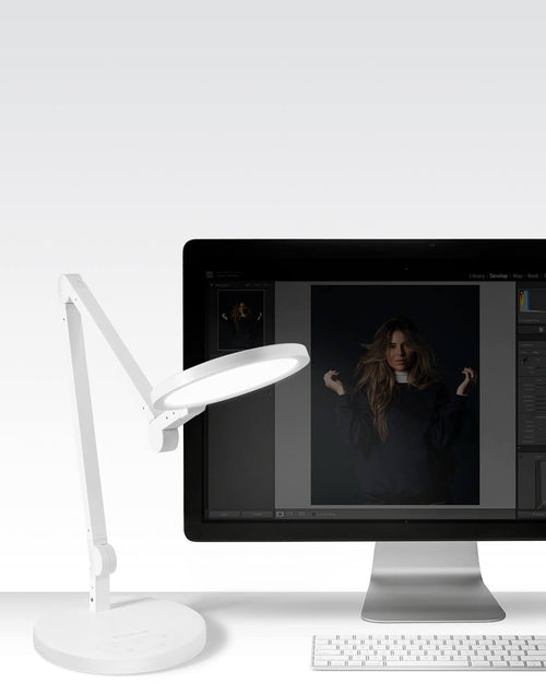 Edge Light 2.0 with Base - White LED Desk Lamp | Modern Adjustable LED ...