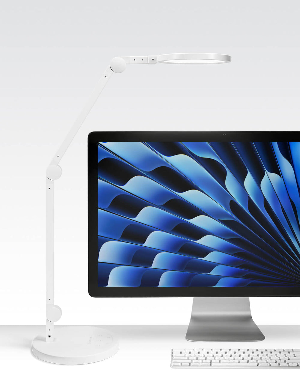 Edge Light 2.0 with Base - White LED Desk Lamp | Modern Adjustable LED ...