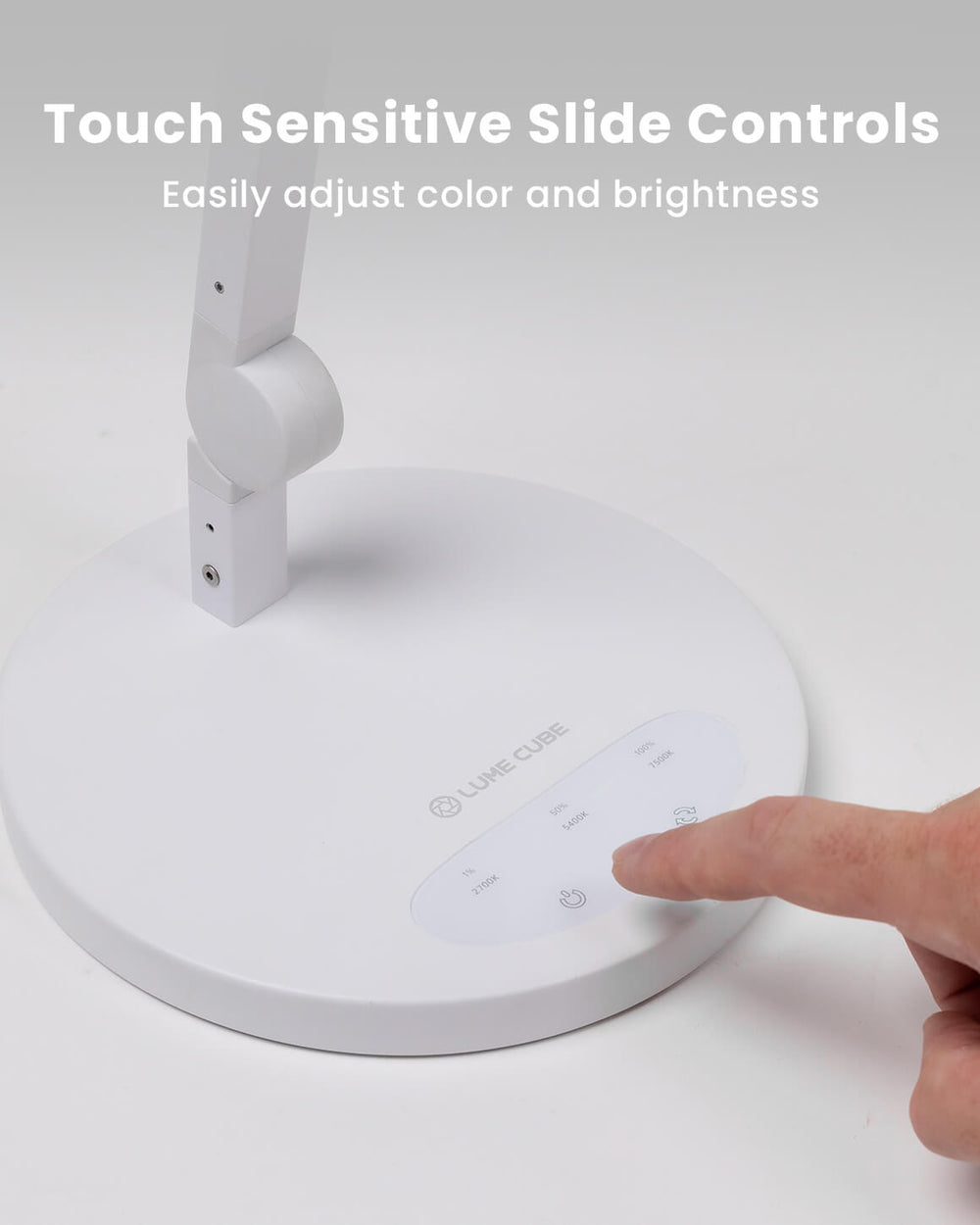 Edge Light 2.0 with Base - White LED Desk Lamp | Modern Adjustable LED ...