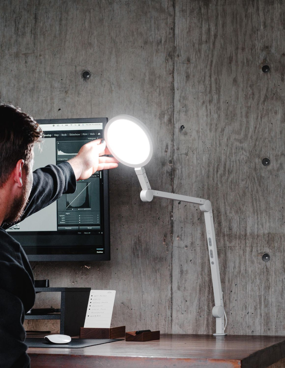 Edge Light 2.0 White LED Desk Lamp - Task & Video Stream Lighting